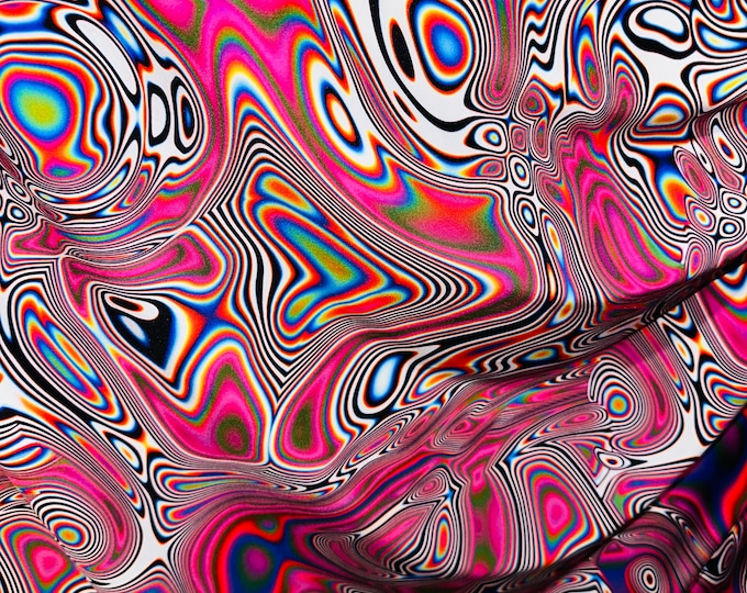 Pink Liquid Electric Psychedelic Pswirls Abstract 4way Stretch Nylon ...