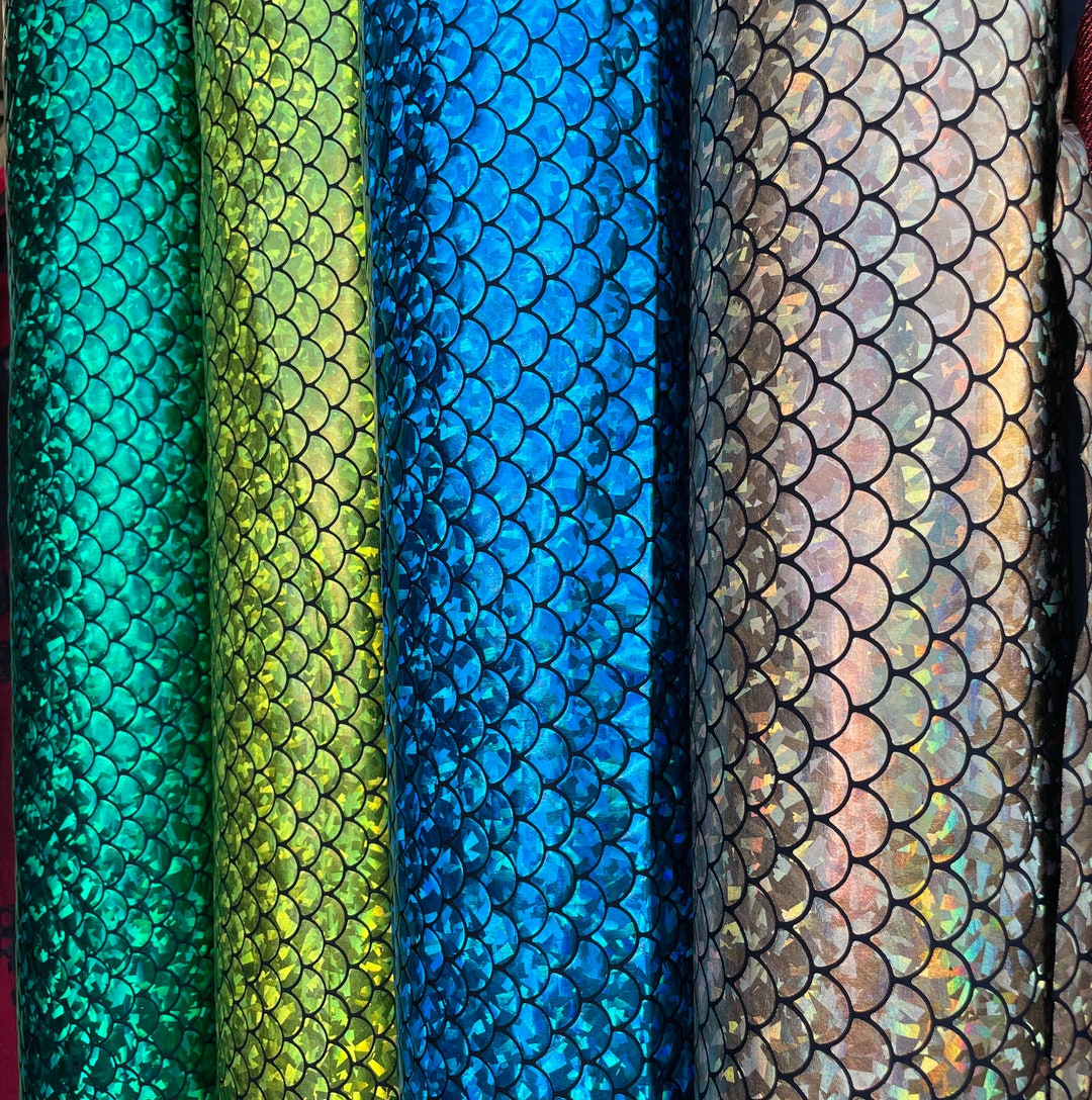 Metallic Mermaid Fish Scales Medium Size Stretch Fabric 60” Wide Sold ...
