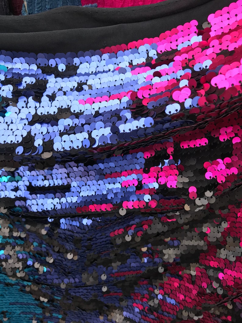Multicolored Ombre Reversible Flip up Sequin on Spandex, Sold by the ...