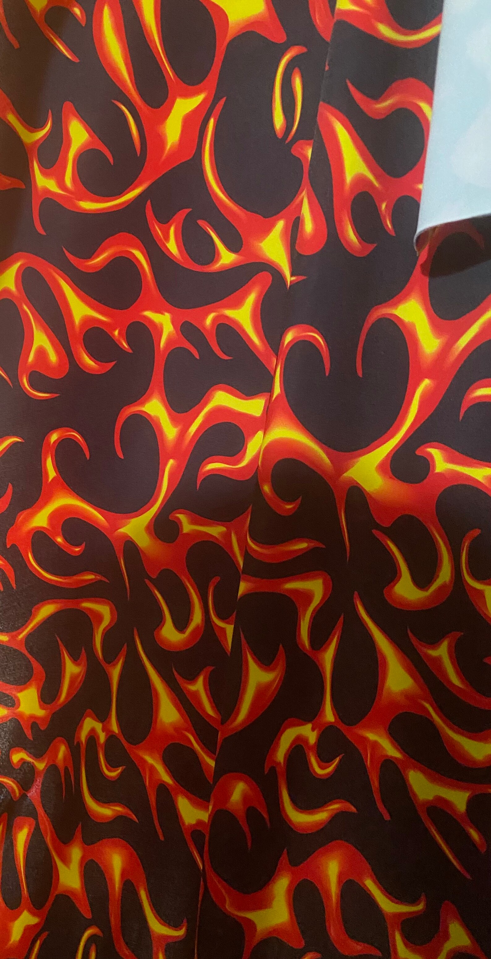 Flames Red/yellow Print on Best Quality of Black Nylon Spandex - Etsy