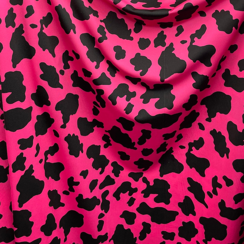 Pink Cow Print Fabric - Etsy