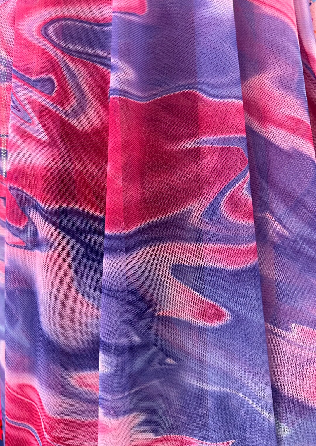 New MESH Pink/purple Melting Liquid Marble Design Print on Best Quality ...