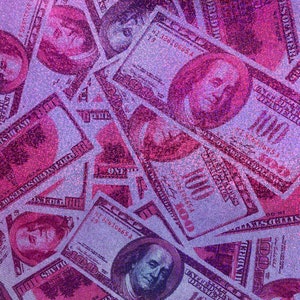 100 Dollars With Metallic Money Print on Spandex Fabric Sold by the ...