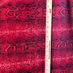 New Red Snake Print on Velvet Stretch Fabric Sold by Yard. 4 Way ...