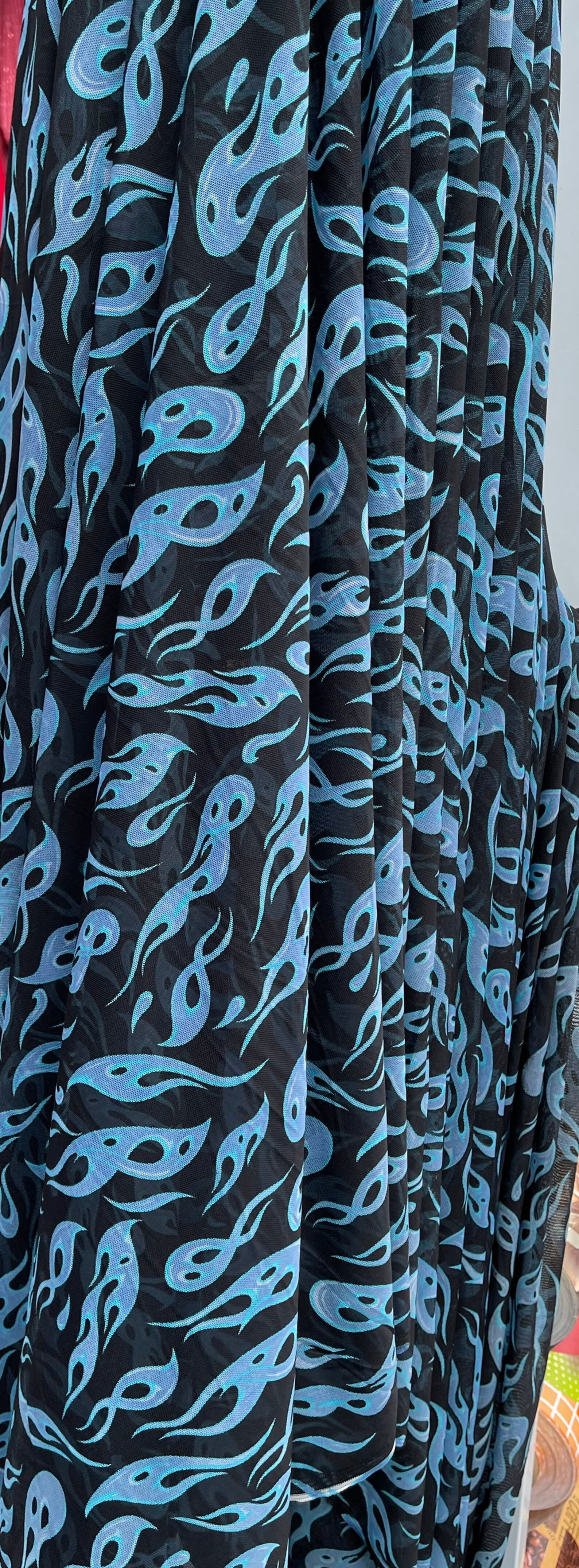 Flames Print MESH Fabric Blue/black Flames Mesh Fabric Sold by | Etsy