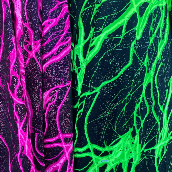Neon Thunder Lightning Spandex Fabric - Etsy