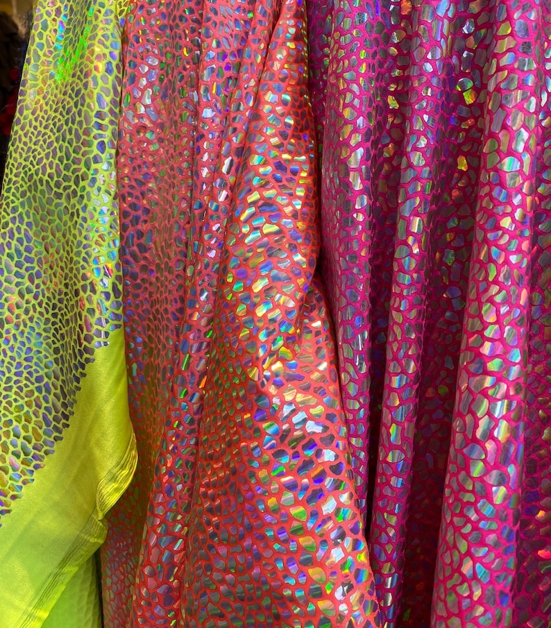 NEW Reptile Iridescent Foil Big Dragon Scales -fabric Sold by Yard ...