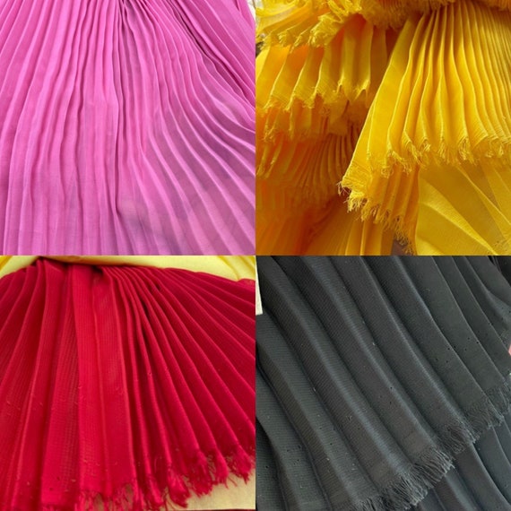 Pleated chiffon fabric by the yard store