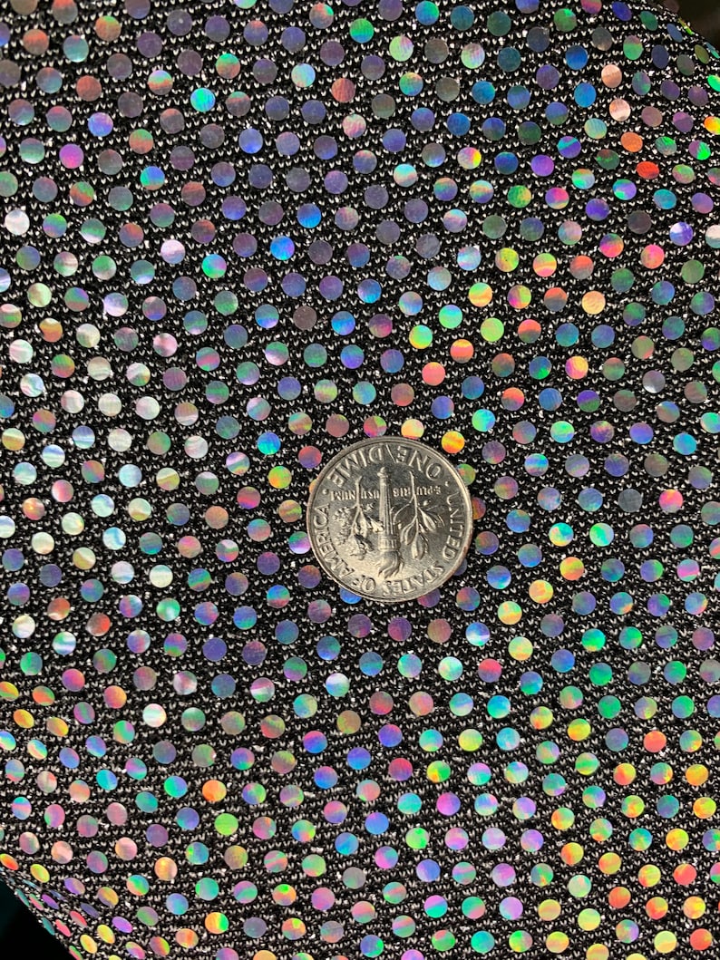 New Circles/dotted Flat Mirror Silver IRIDESCENT Sequins Stone | Etsy