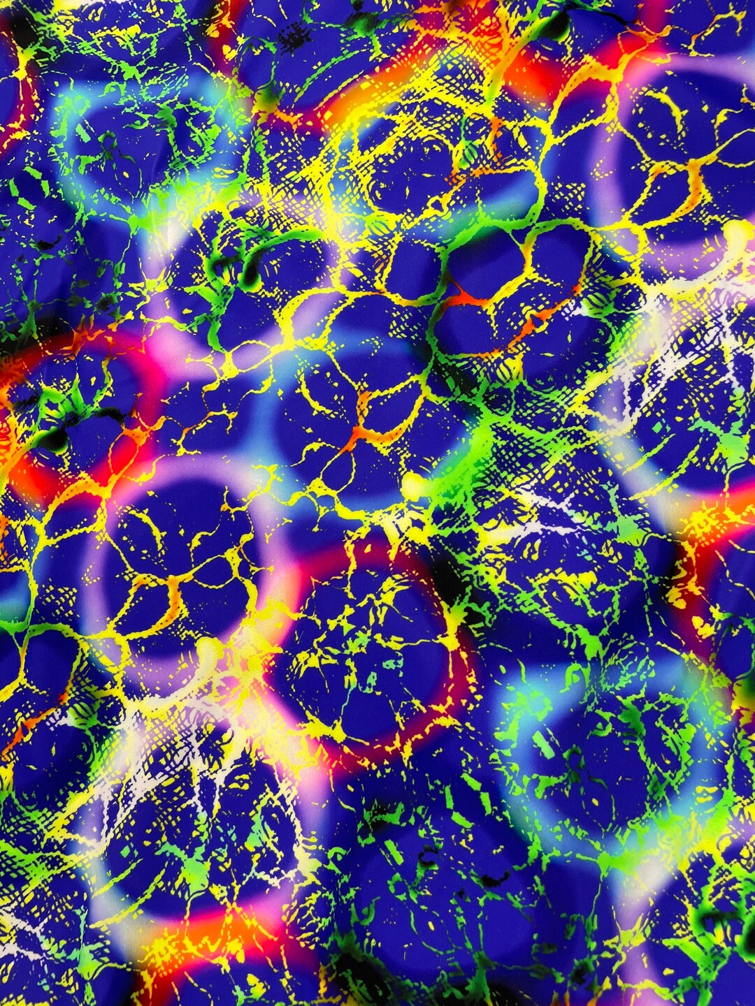 New Neon Bright Color Abstract Print Nylon Spandex 4 Way Stretch 60 ...