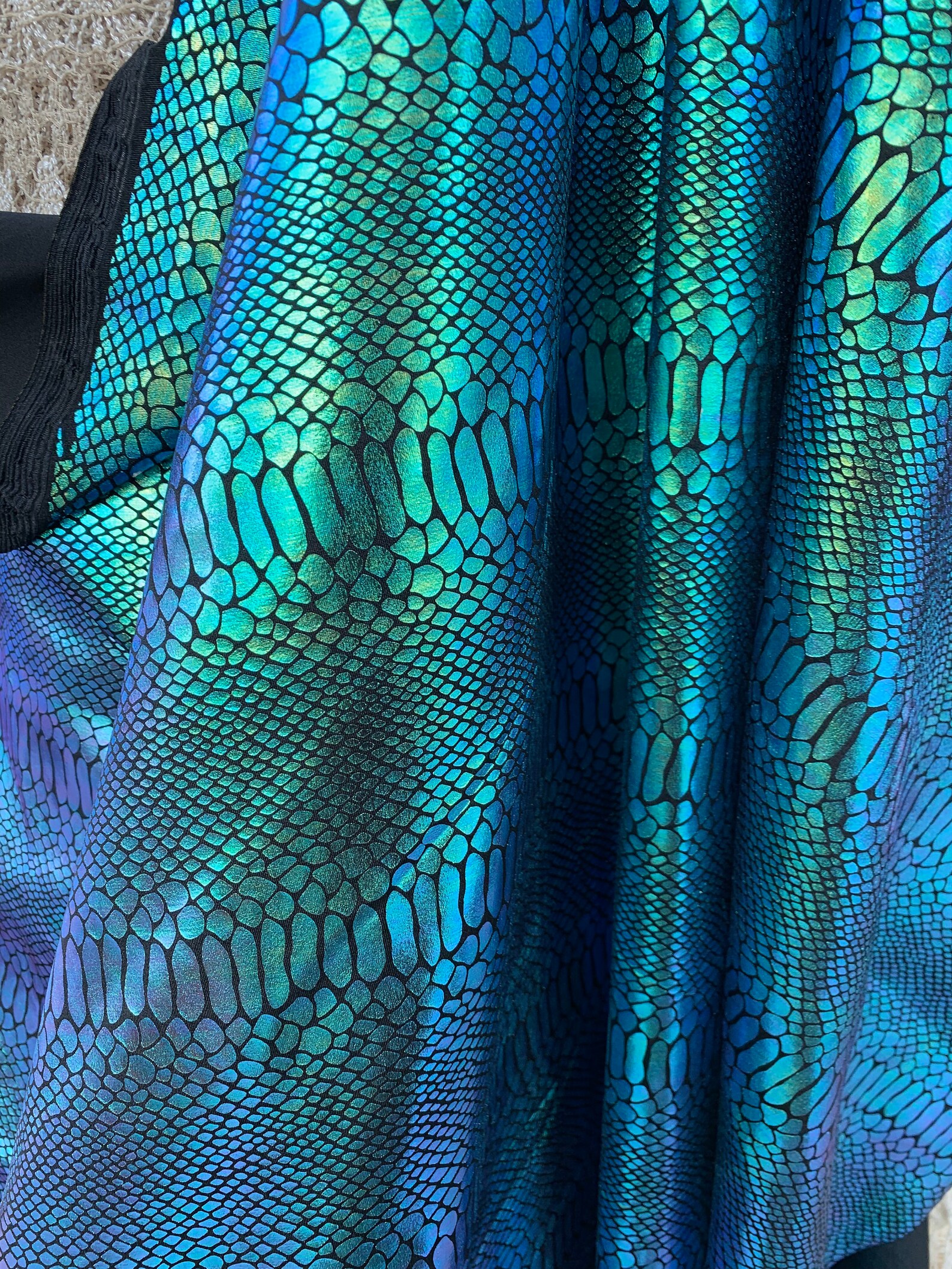 NEW Snake Print Green/purple/turquoise Iridescent Tones on | Etsy