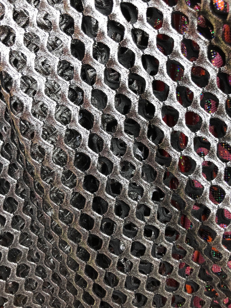 Metallic Fishnet Fabric/ With Lurex Metallic Fish Net Spandex - Etsy