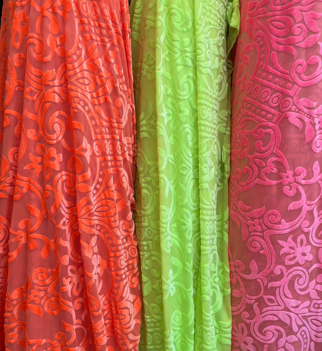 new-velvet-burnout-fabric-4-way-stretch-polyester-fabric-sold-etsy