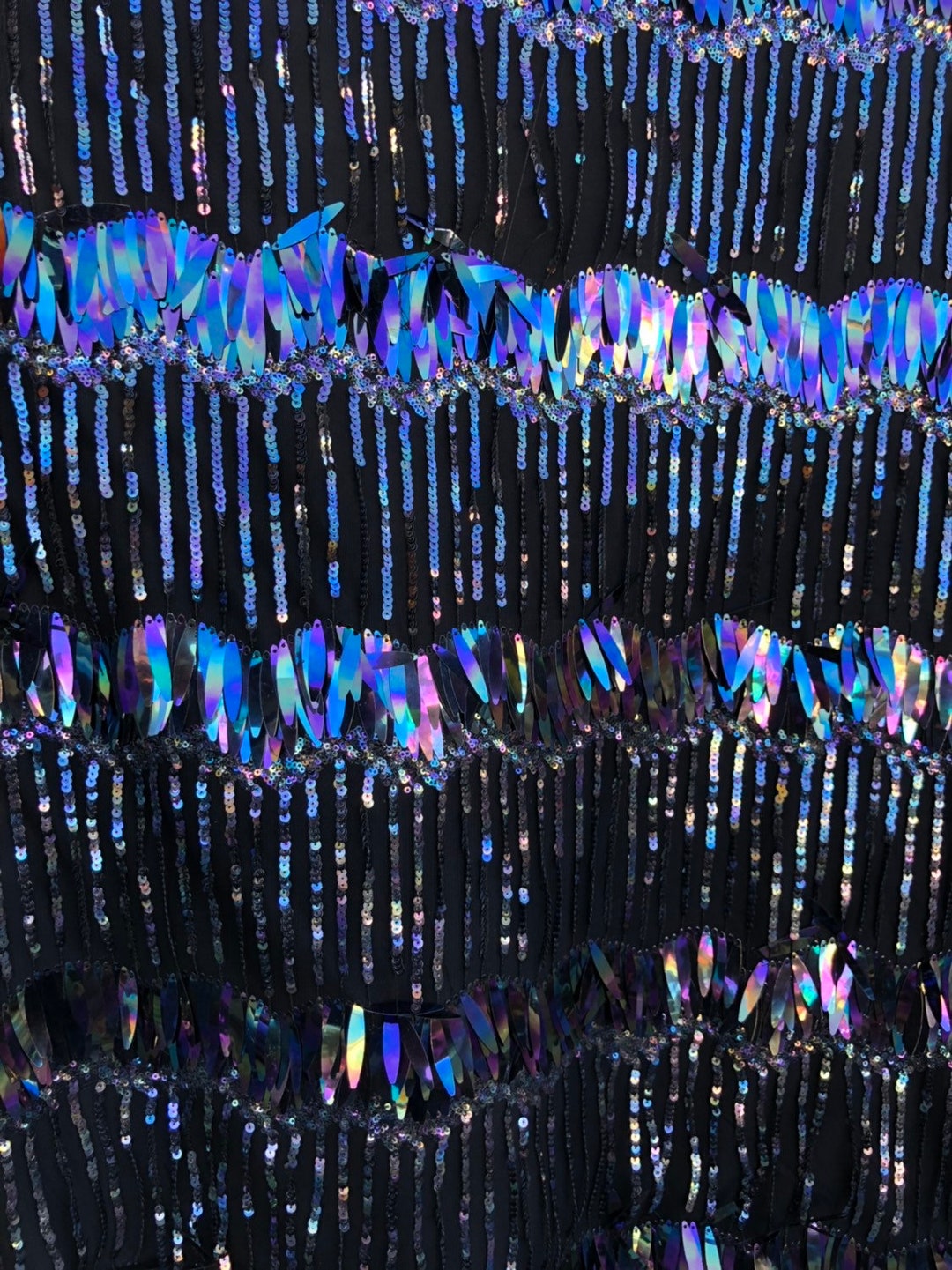 Black Iridescent Fancy Sequins Leaf Size Sequins Fringe - Etsy