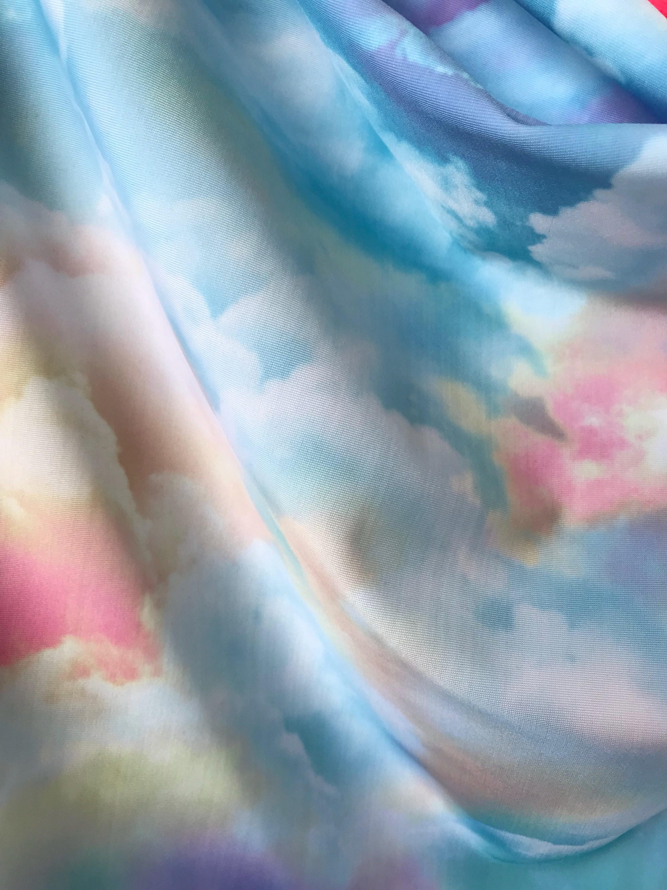 Clouds Tie Dye Nylon Spandex Sky Clouds Celestial Designs | Etsy