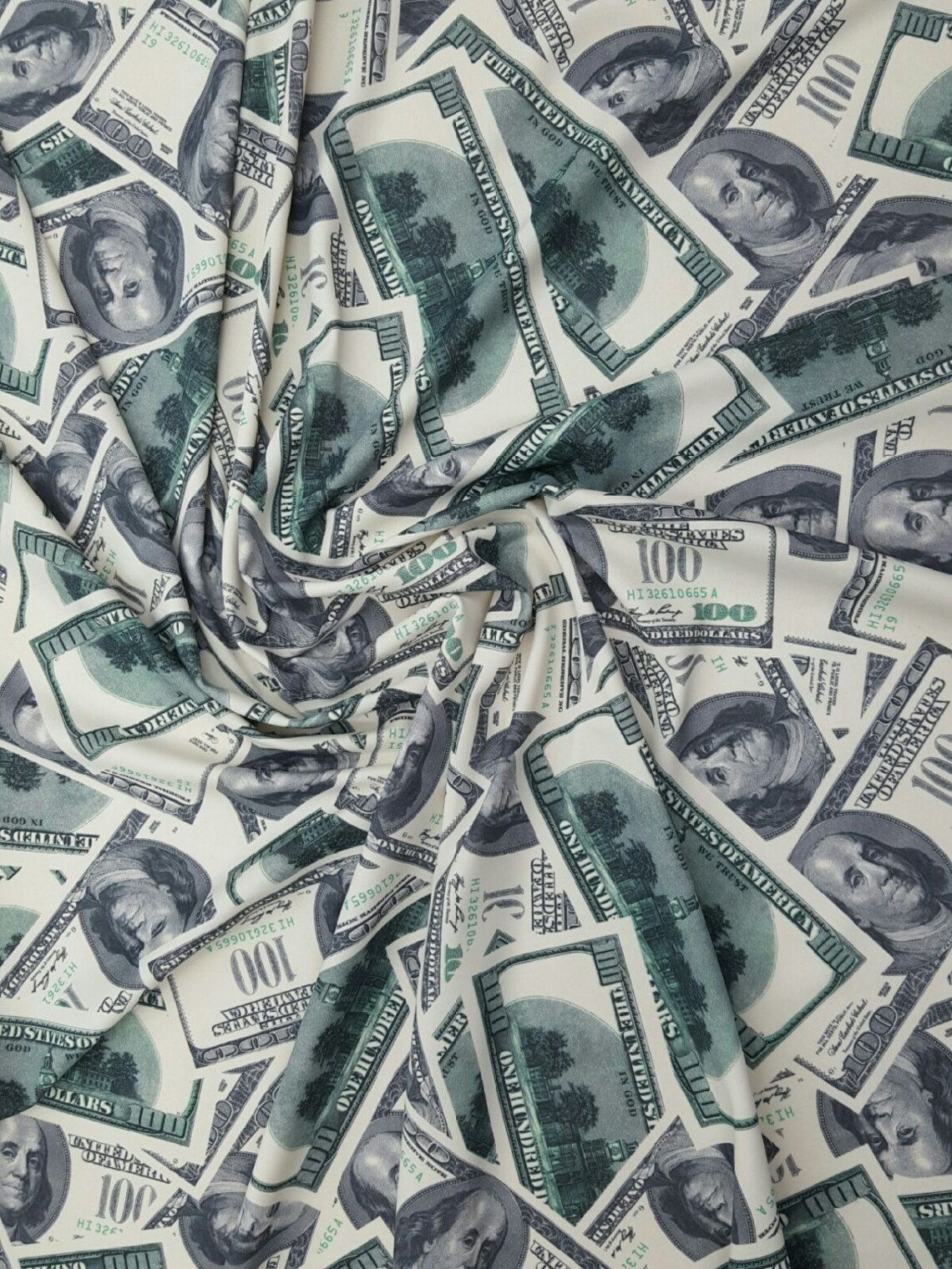 100 Dollar Bills Money Print Fabric Four way Stretch Spandex | Etsy