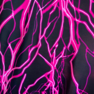 Neon Thunder/lightning Print on Nylon Spandex Fabric 4 Way Stretch Base ...