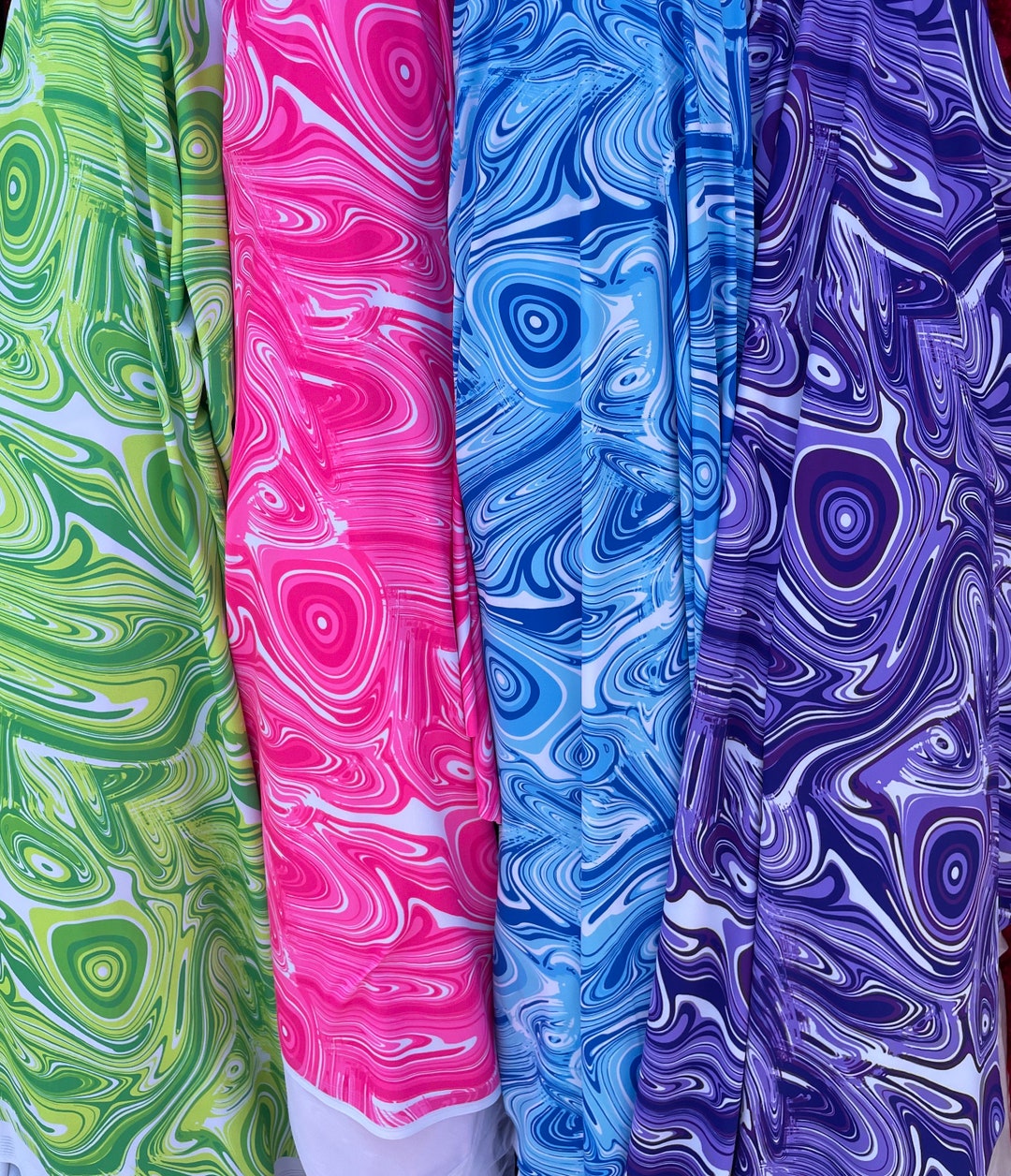 New Abstract Lava Print on Nylon Spandex Fabric 4way Stretch. Fabric ...