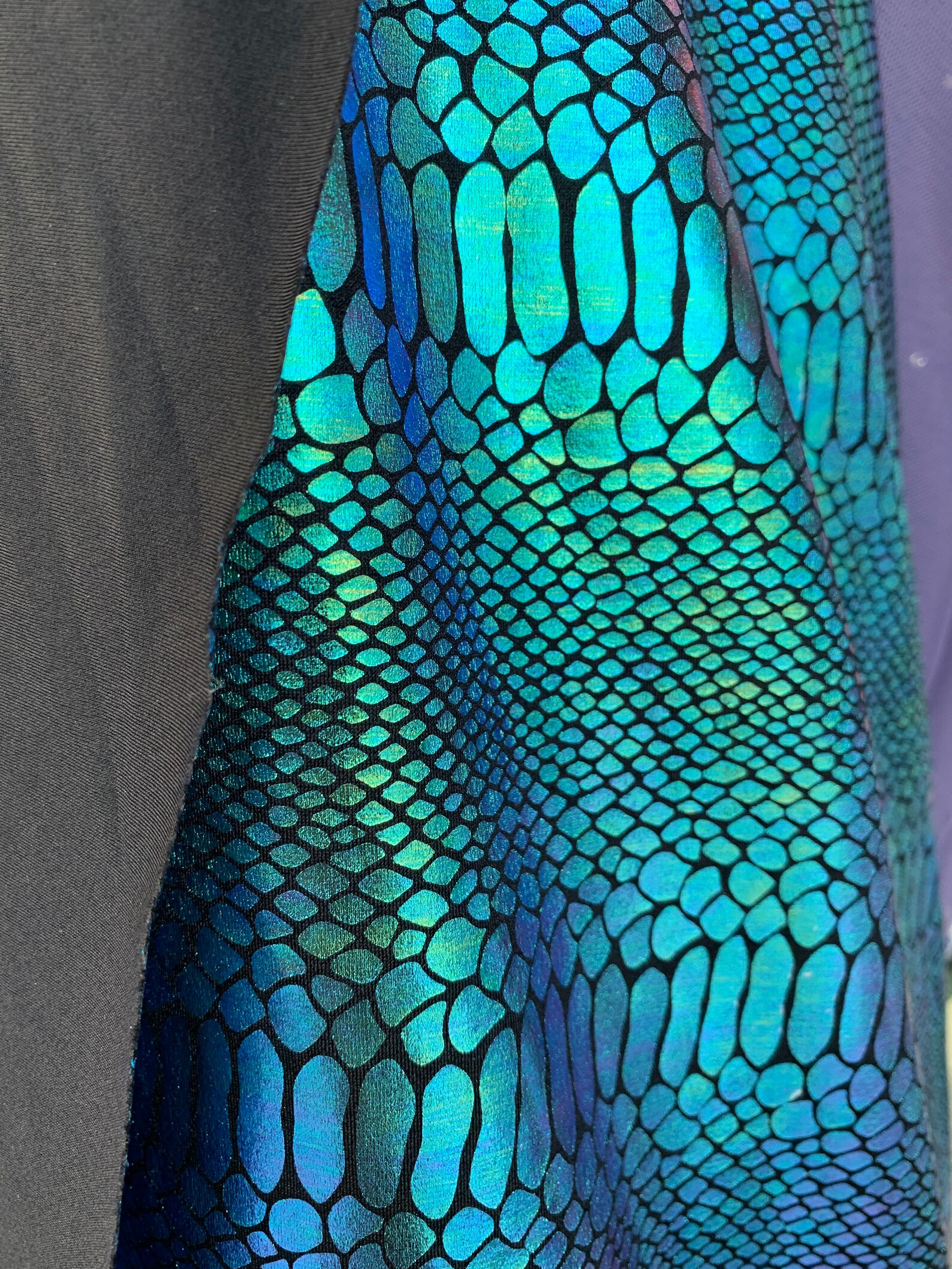 NEW Snake Print Green/purple/turquoise Iridescent Tones on | Etsy