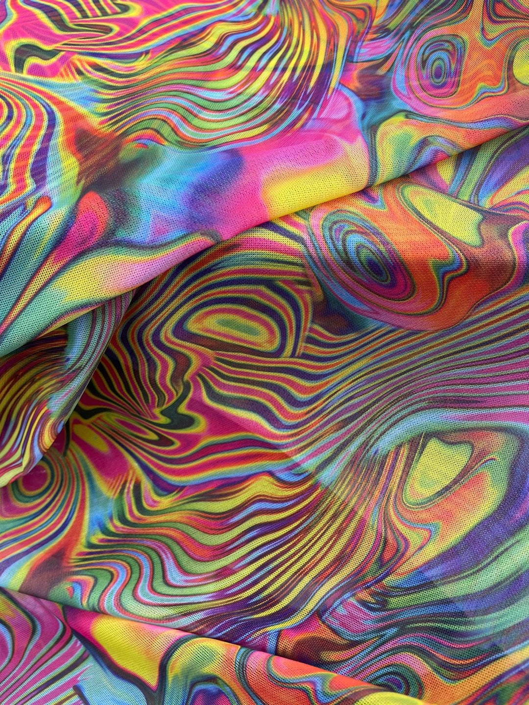 Abstract Neon MESH Fabric - Sold by the Yard- Mesh Dance-wear- Melt ...