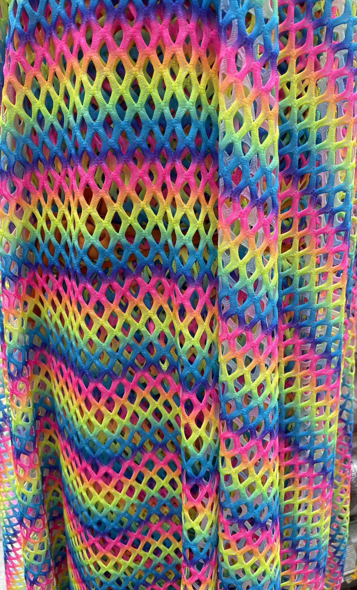 Rainbow Fishnet Stripes Tie Dye Nylon Spandex 4 Way Stretch - Etsy