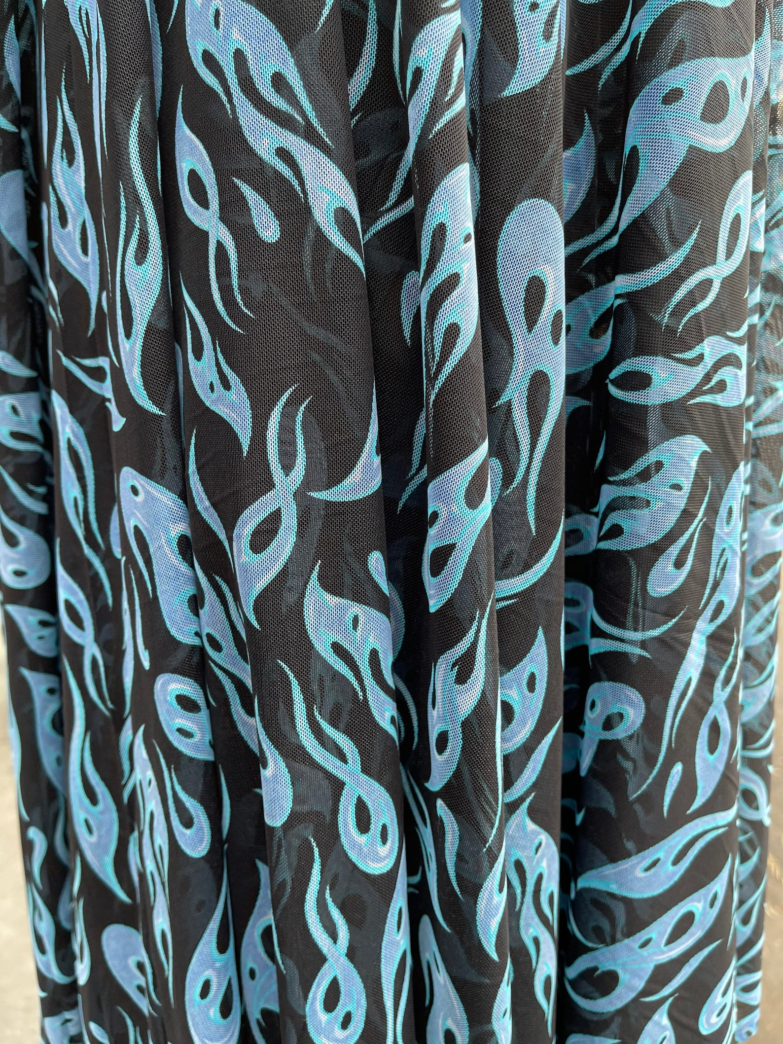 Flames Print MESH Fabric Blue/black Flames Mesh Fabric Sold by | Etsy