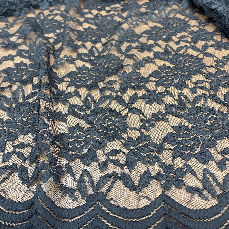 Lacey Black Fabric - Etsy