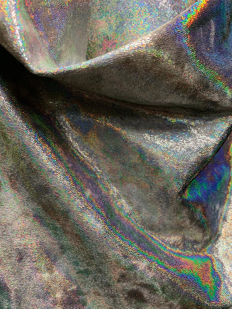 Silver Iridescent Velvet Stretch Fabric Mystic Foggy Metallic | Etsy