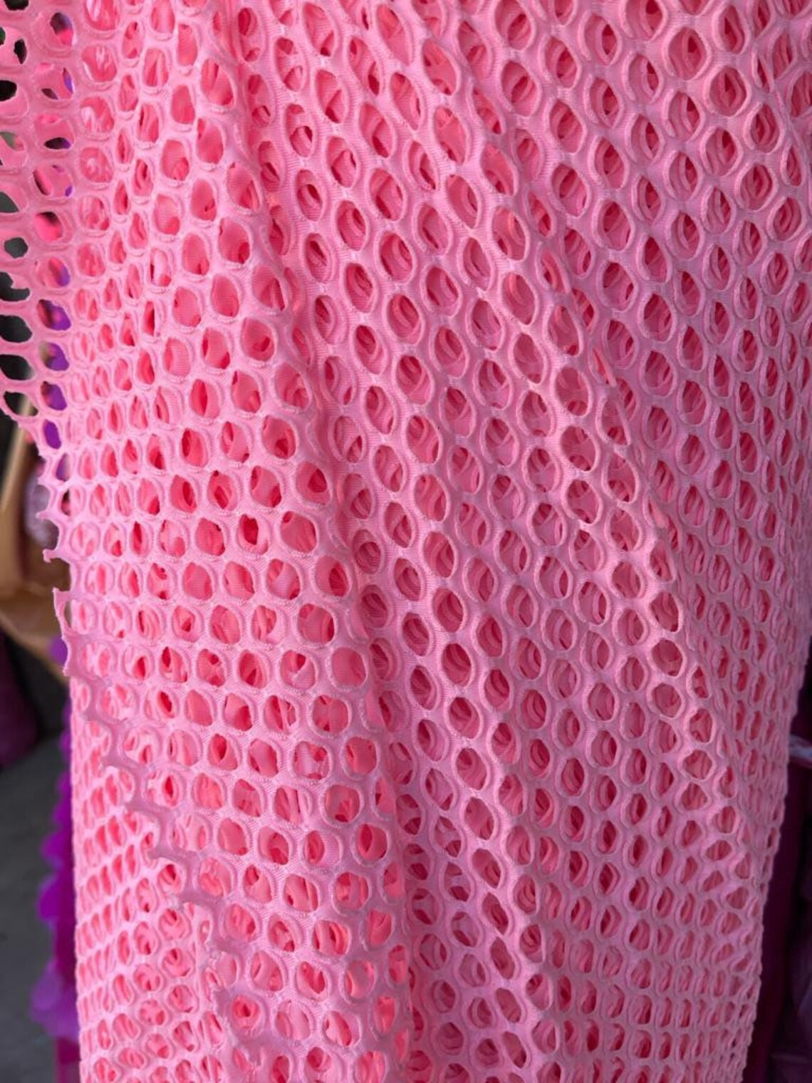 New Pink Fishnet Stretch Fabric Sold by the Yard See Trough - Etsy