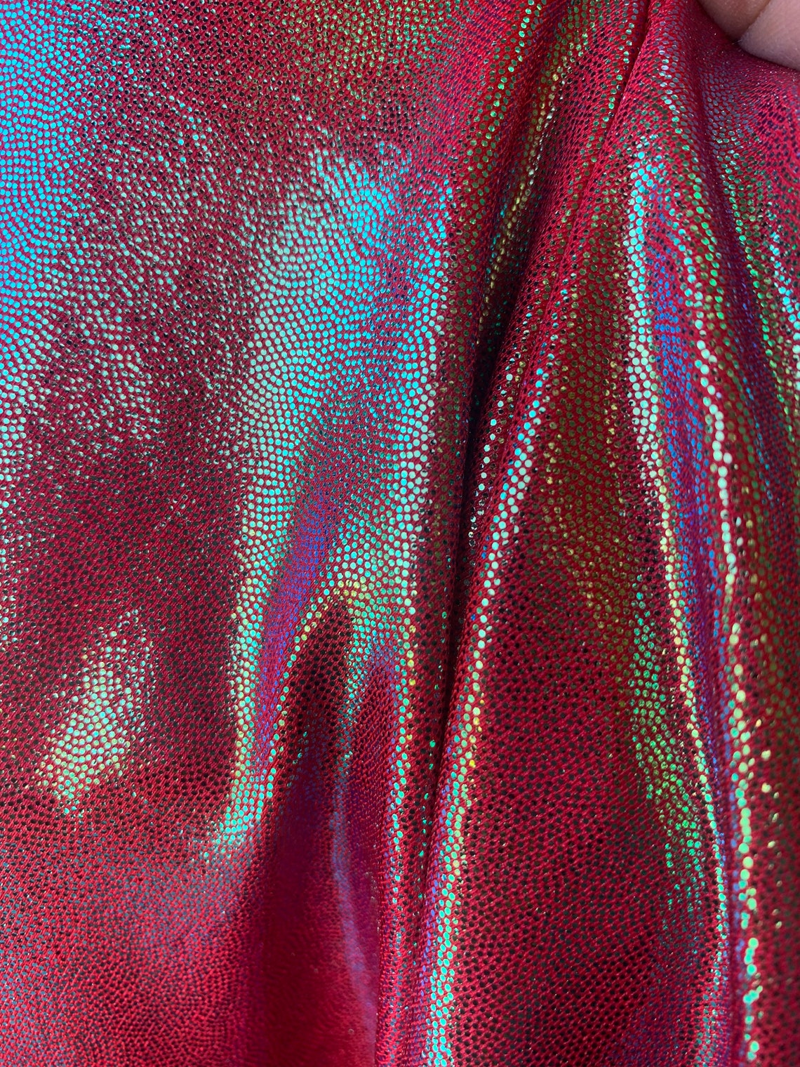 Iridescent Red Spandex Nylon Fabric 4 Way Stretch. Foggy | Etsy