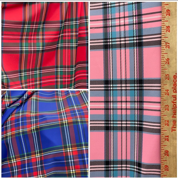 Stretch Plaid Fabric - Etsy