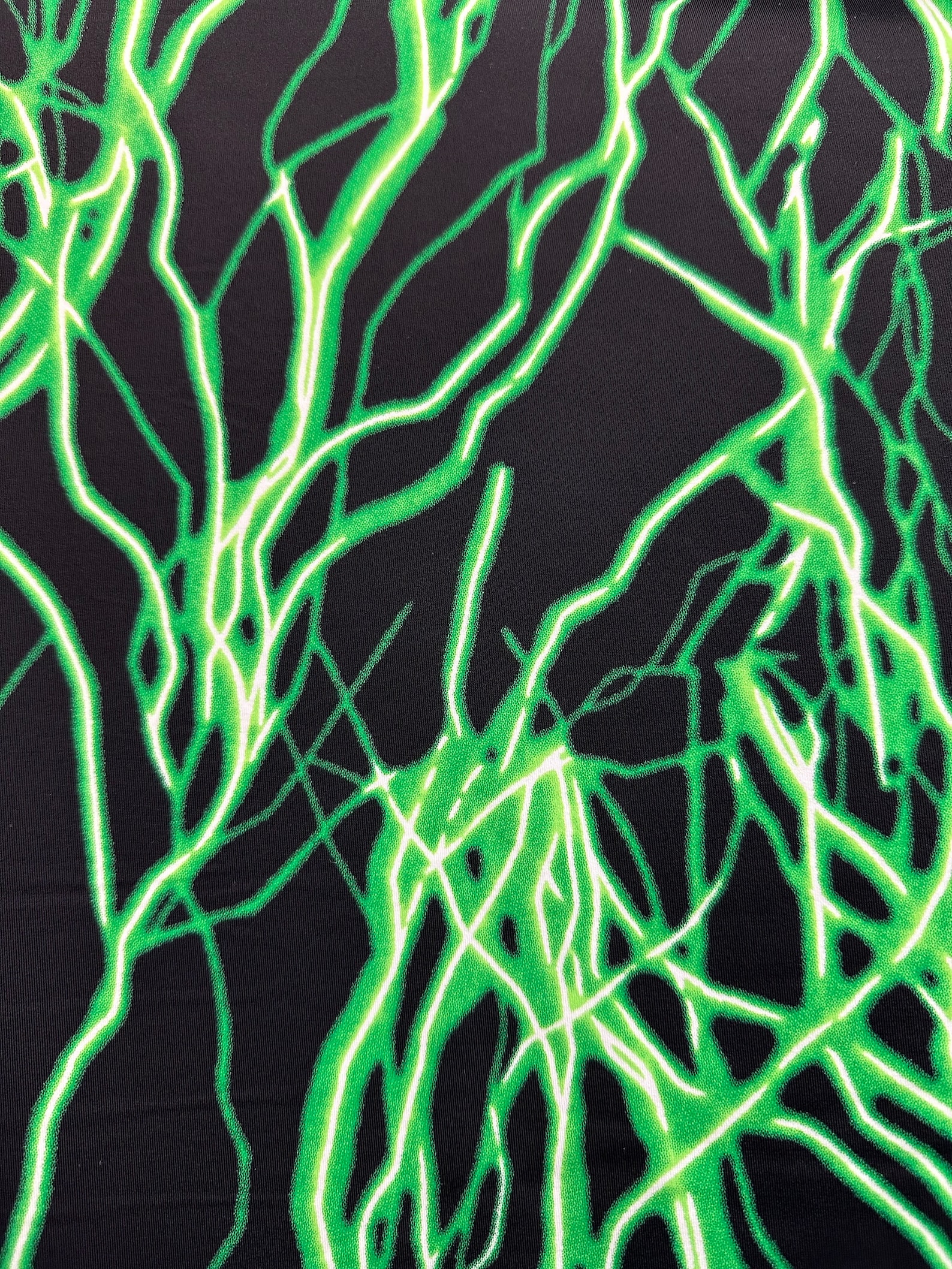 Neon Thunder/lightning Print on Nylon Spandex Fabric 4 Way Stretch Base ...