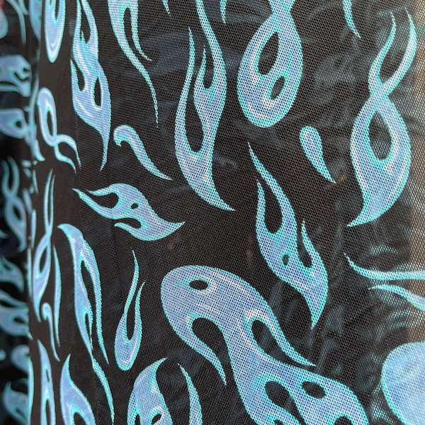 Blue Flame Fabric - Etsy
