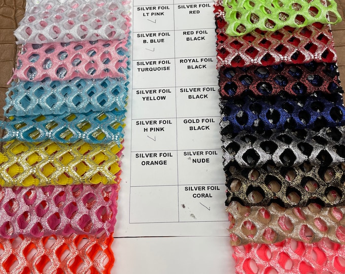 Metallic Fishnet Fabric/ With Lurex Metallic Fish Net Spandex Fabric 60 ...