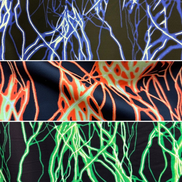 Neon Thunder Lightning Spandex Fabric - Etsy