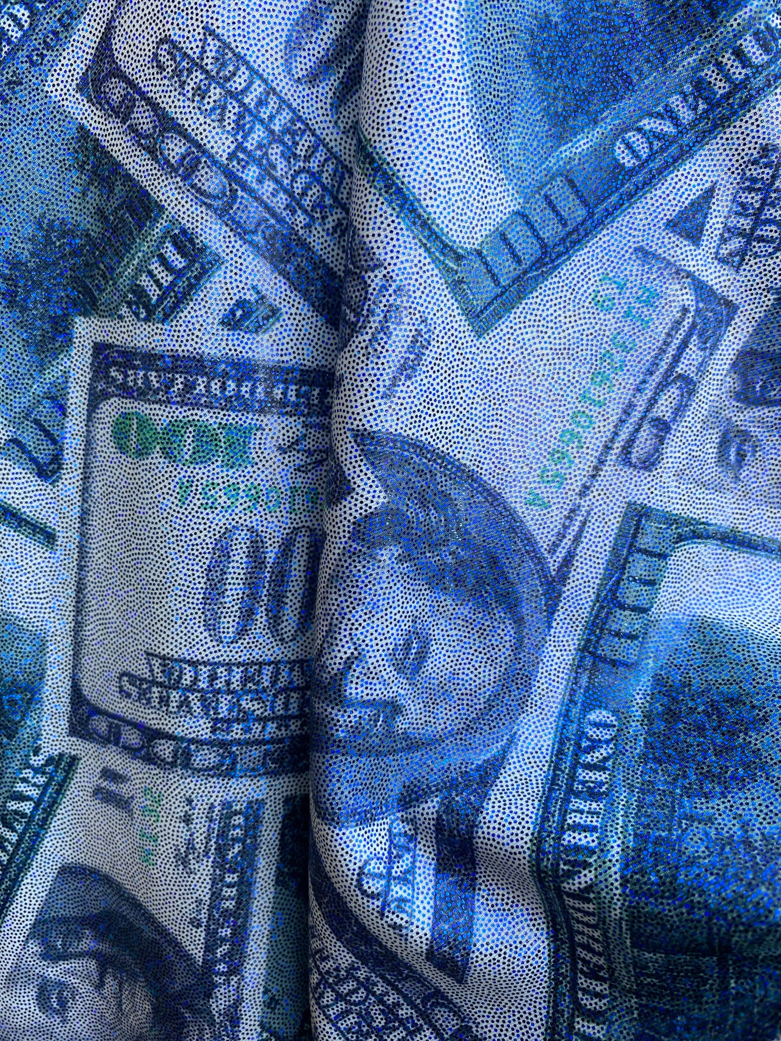 100 Dollars with Metallic Money Print on Spandex Fabric Sold | Etsy