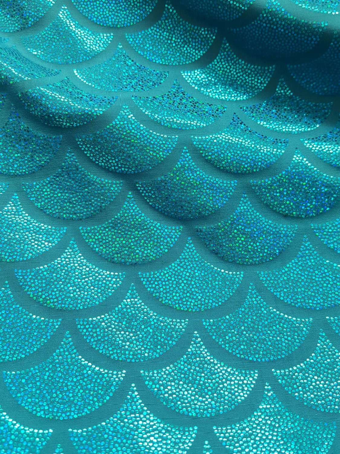 Mermaid Jumbo Fish Scale-Hologram Nylon Spandex Fabric Sold By | Etsy