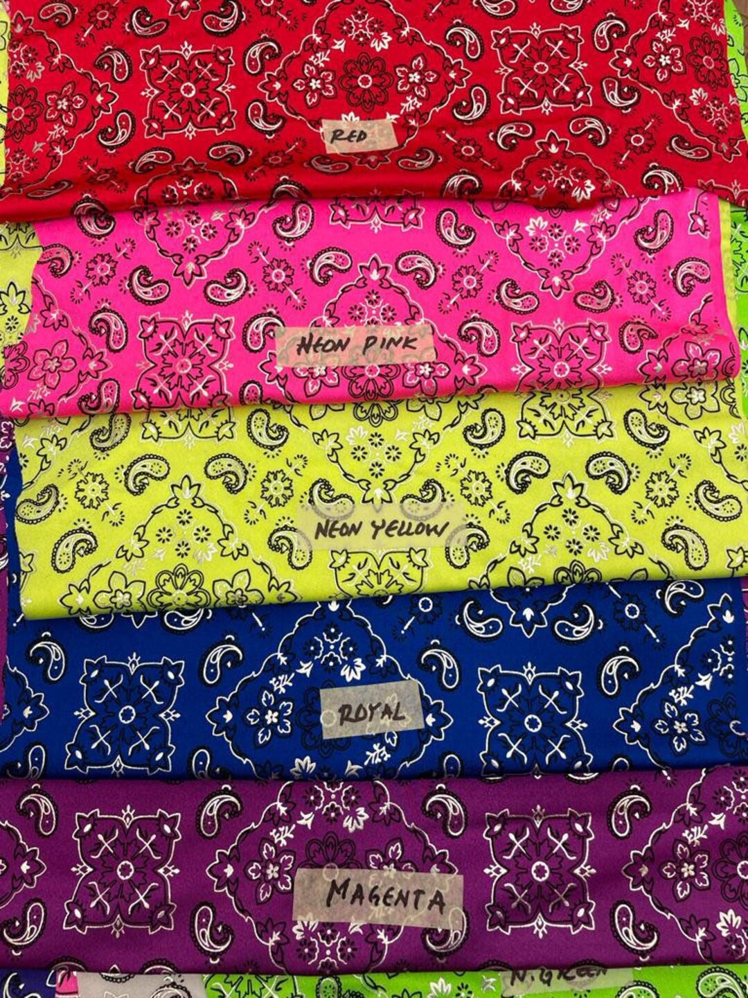 New Bandana Print With Silver Metallic Nylon Spandex Four Way Stretch ...