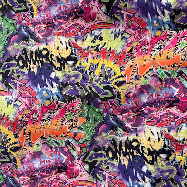 Graffiti Fabric - Etsy