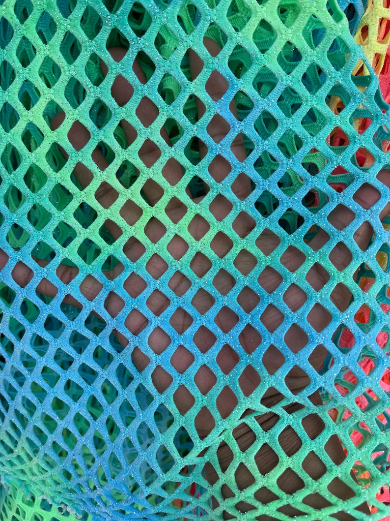 Tie Dye Fishnet With Glitter 4 Way Stretch 60” Wide Fabric Sold by Yard ...