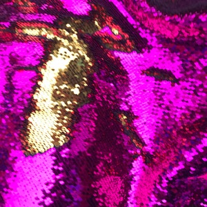 New Mermaid Shiny 5mm Fuschia Pink/gold Two Tone Flip up Sequins ...