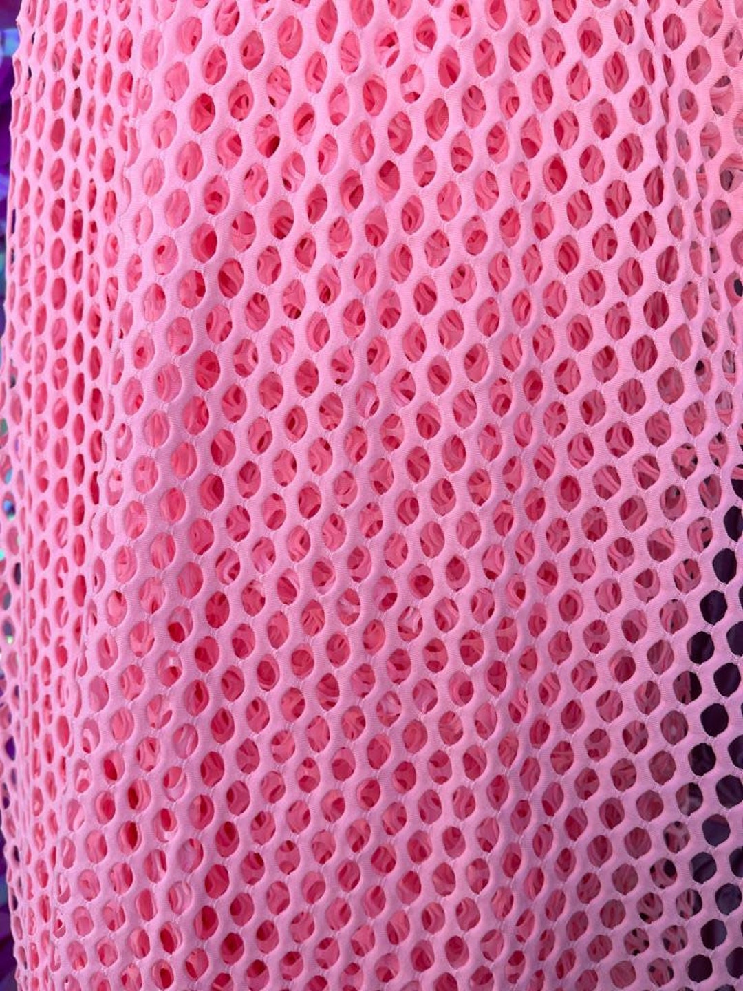 New Pink Fishnet Stretch Fabric Sold by the Yard( See Trough Fishnets ...