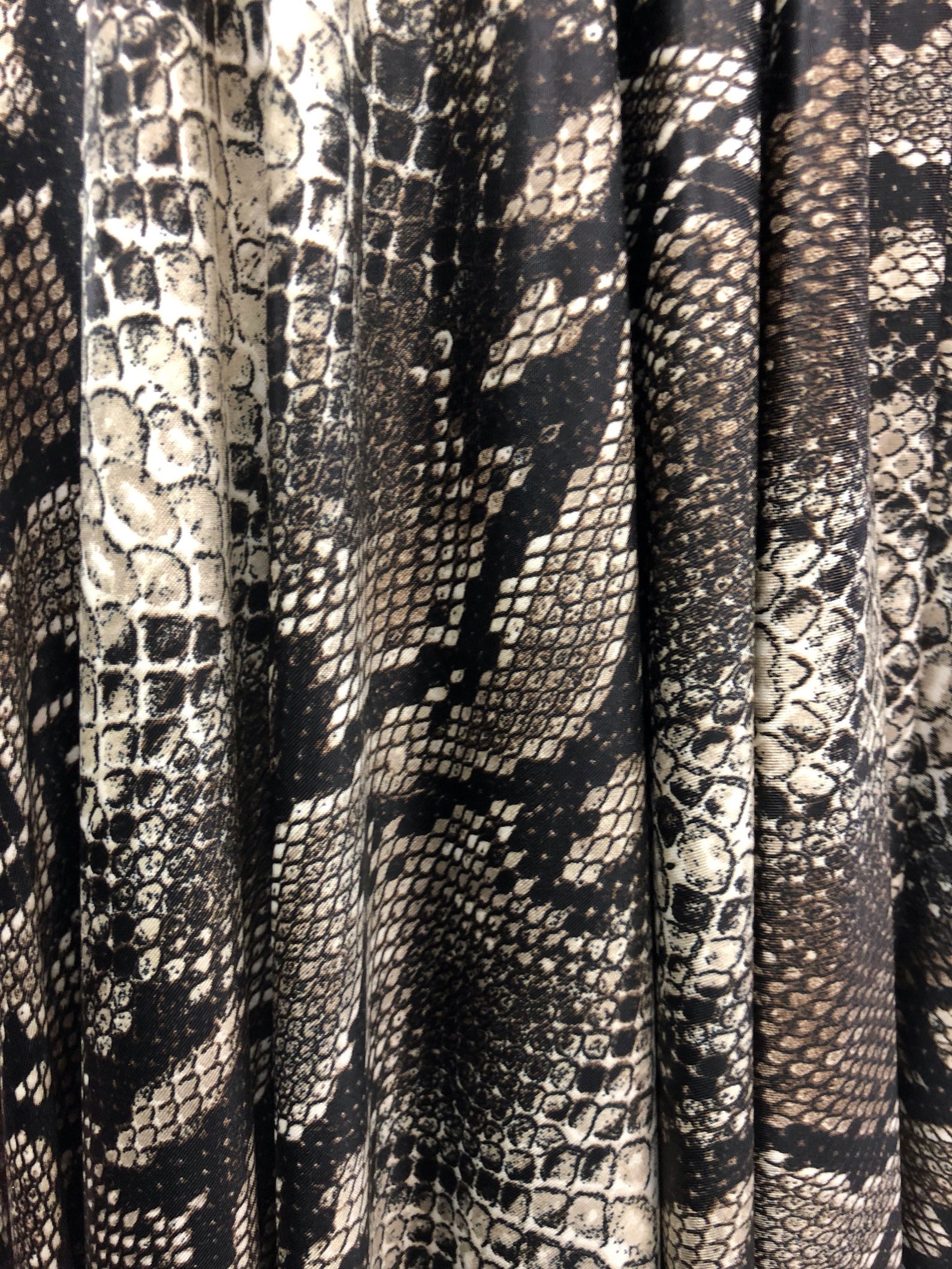 Sale Snake Print on Spandex Fabric Sold by the Yard Brown | Etsy