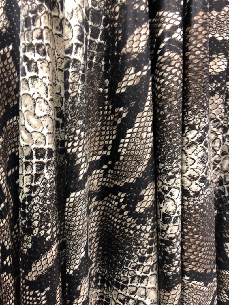 Sale! Snake Print on Spandex Fabric- Sold by the Yard Brown Natural ...
