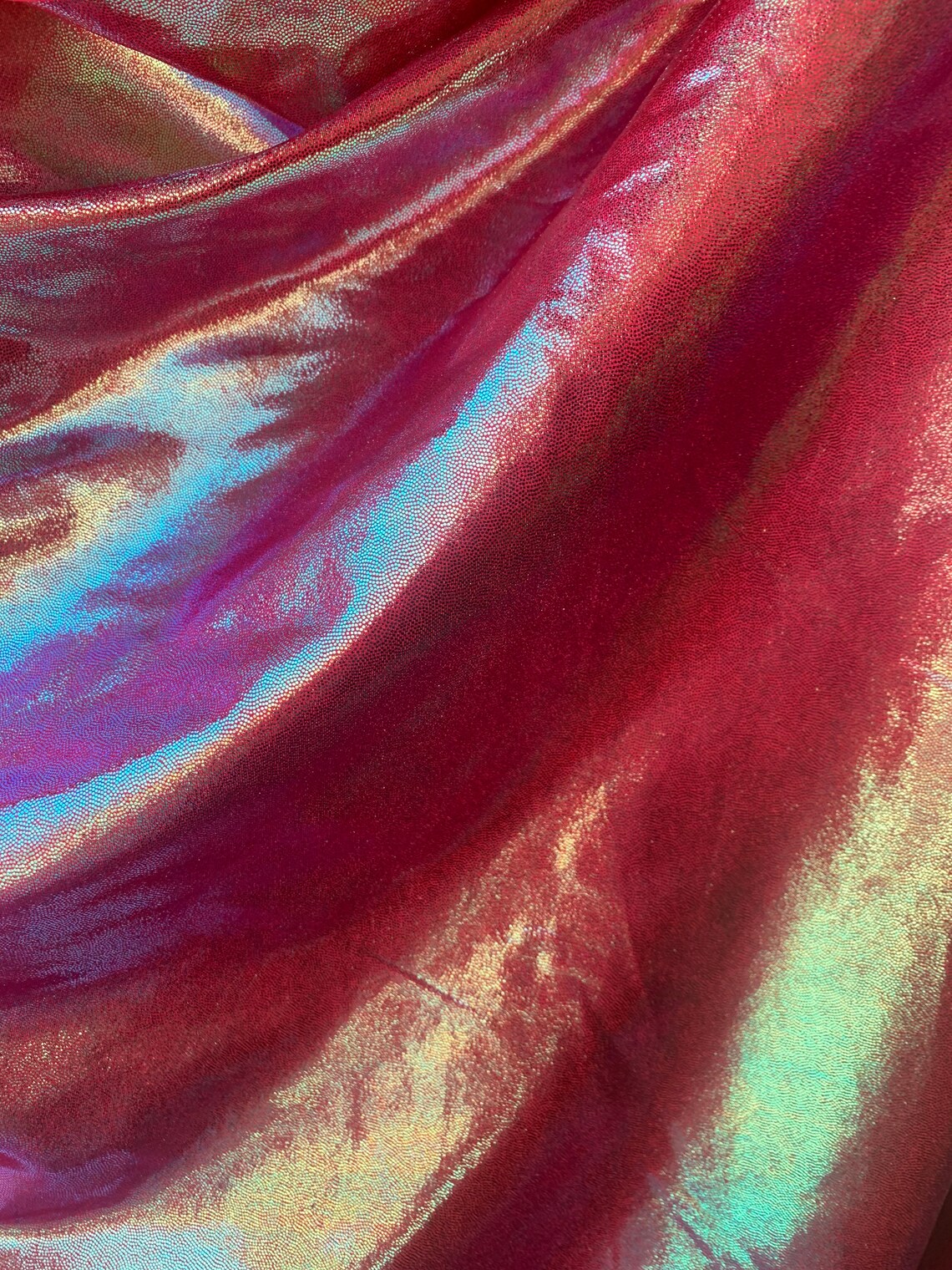 Iridescent Red Spandex Nylon Fabric 4 Way Stretch. Foggy | Etsy