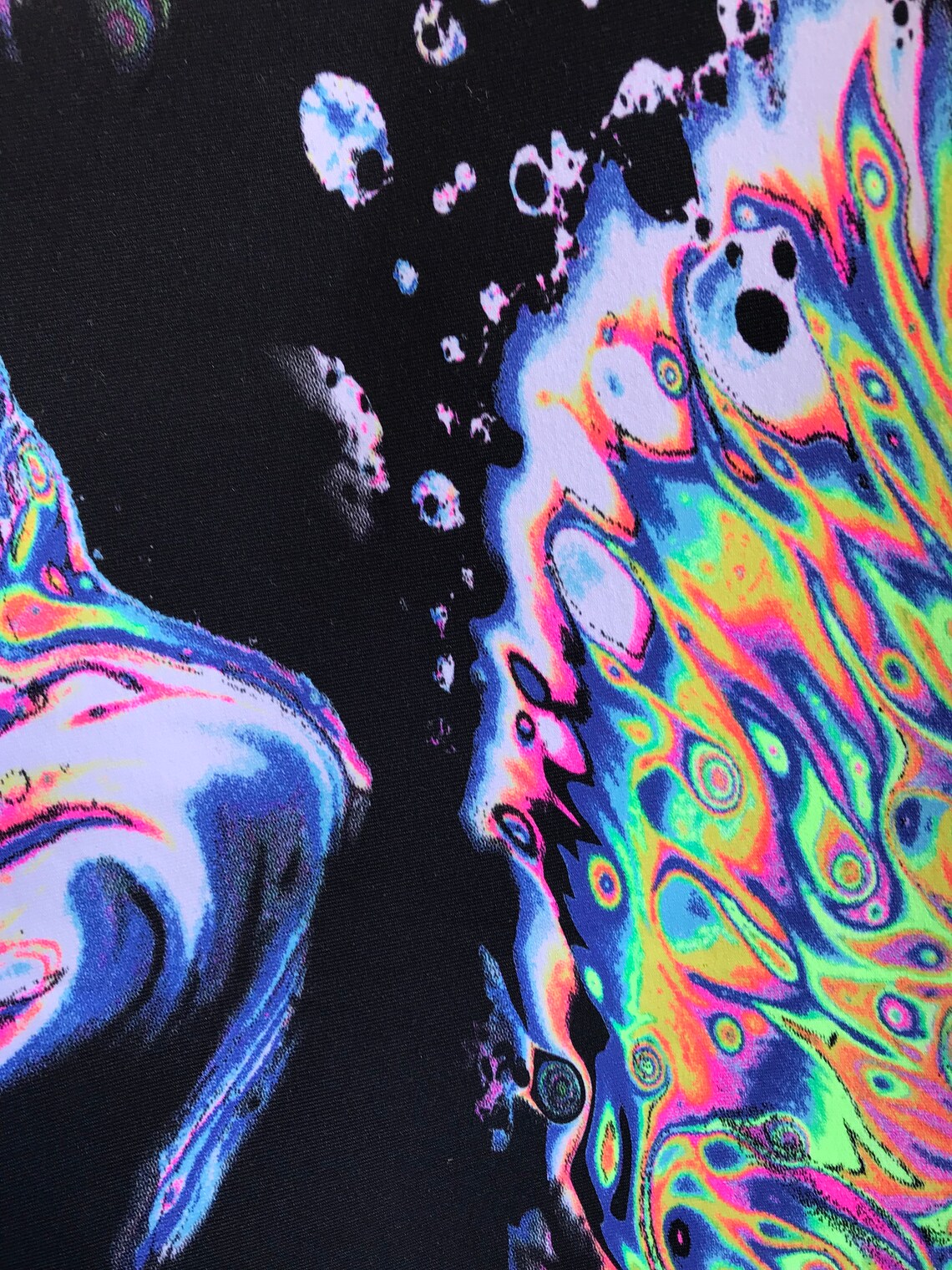 Neon Lava Splash Print Black Base Spandex Fabric Sold by | Etsy