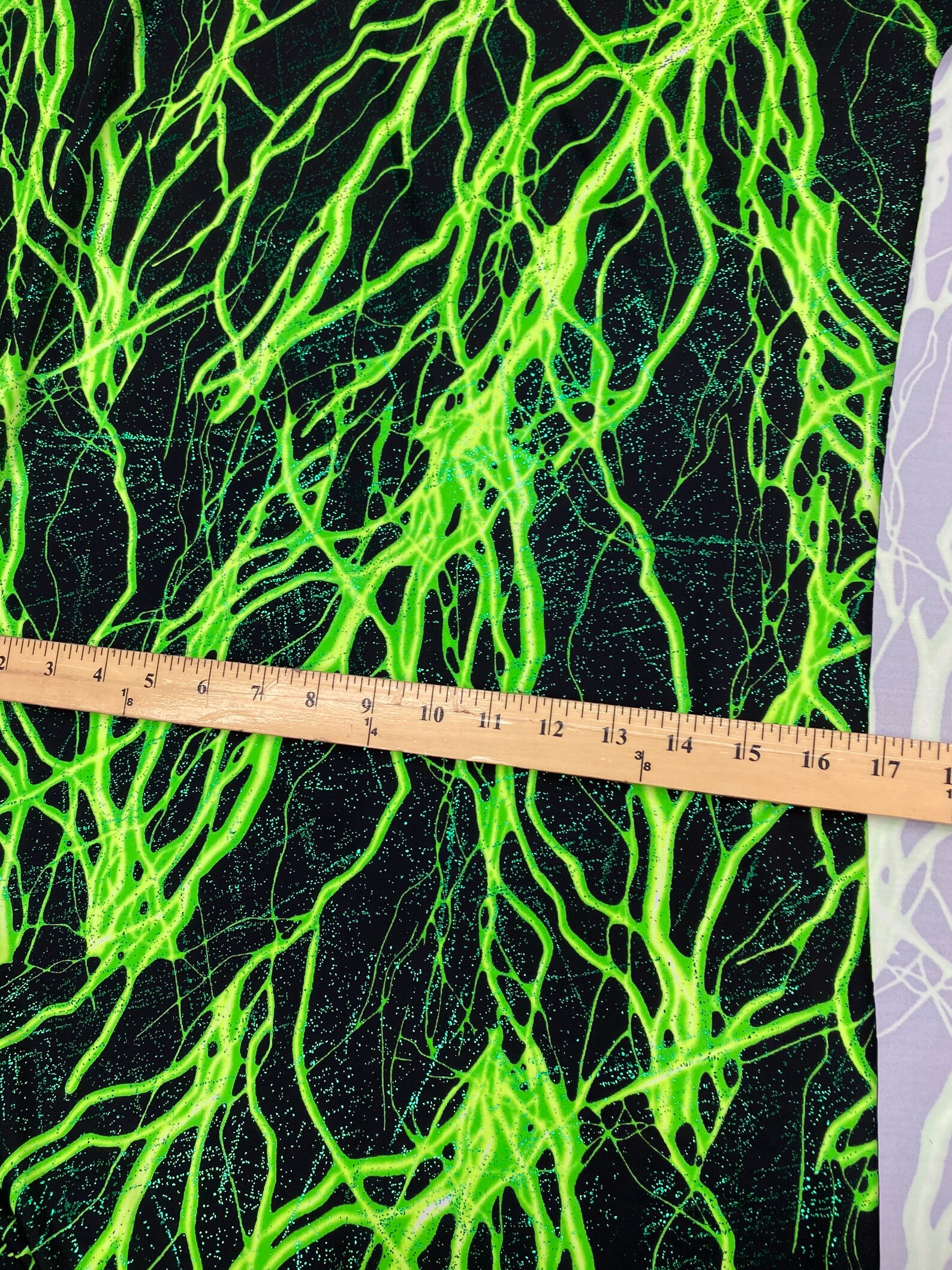 Neon Thunder/lightning Print With Metallic Dots on Top. Nylon | Etsy