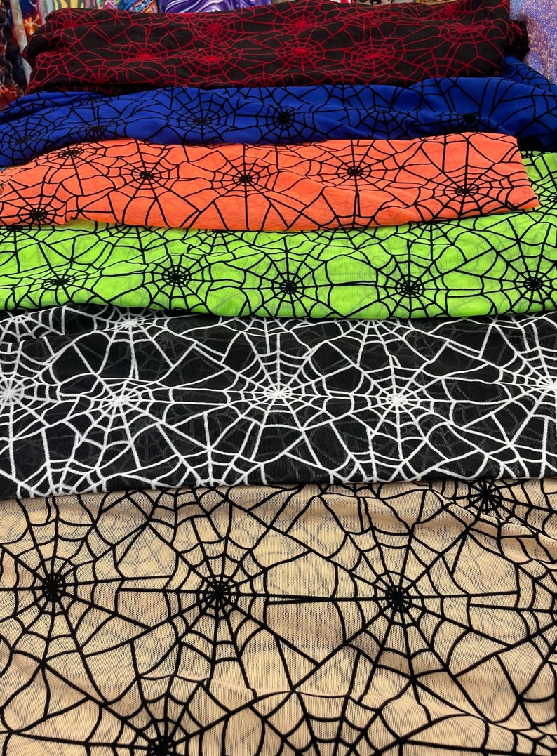 New Power Mesh Spider Web Mesh Fabric/ Flocking 4 Way Stretch - Etsy