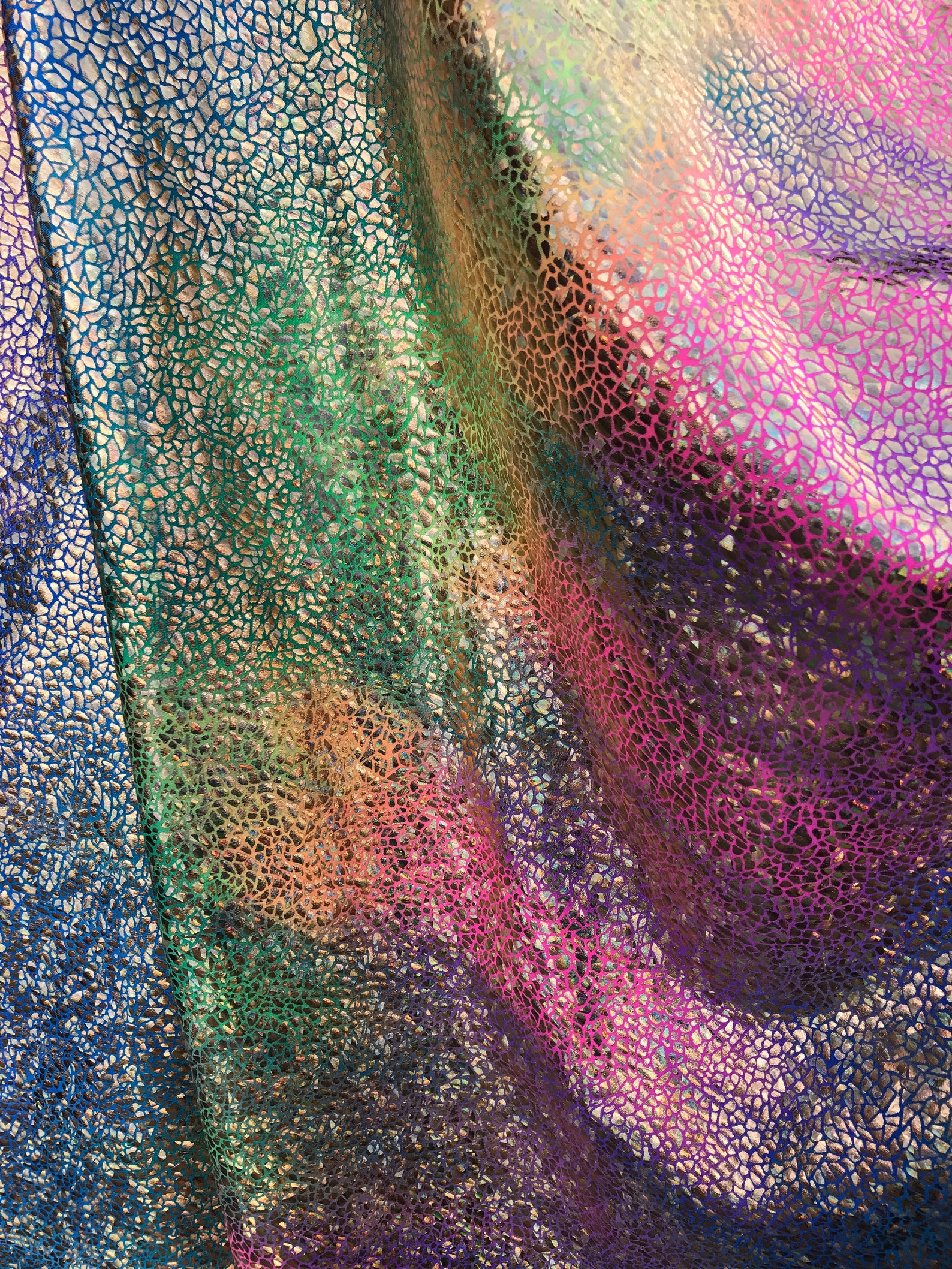 New Gold Matalic Rainbow Tie Dye Hologram Reptiles Print on - Etsy