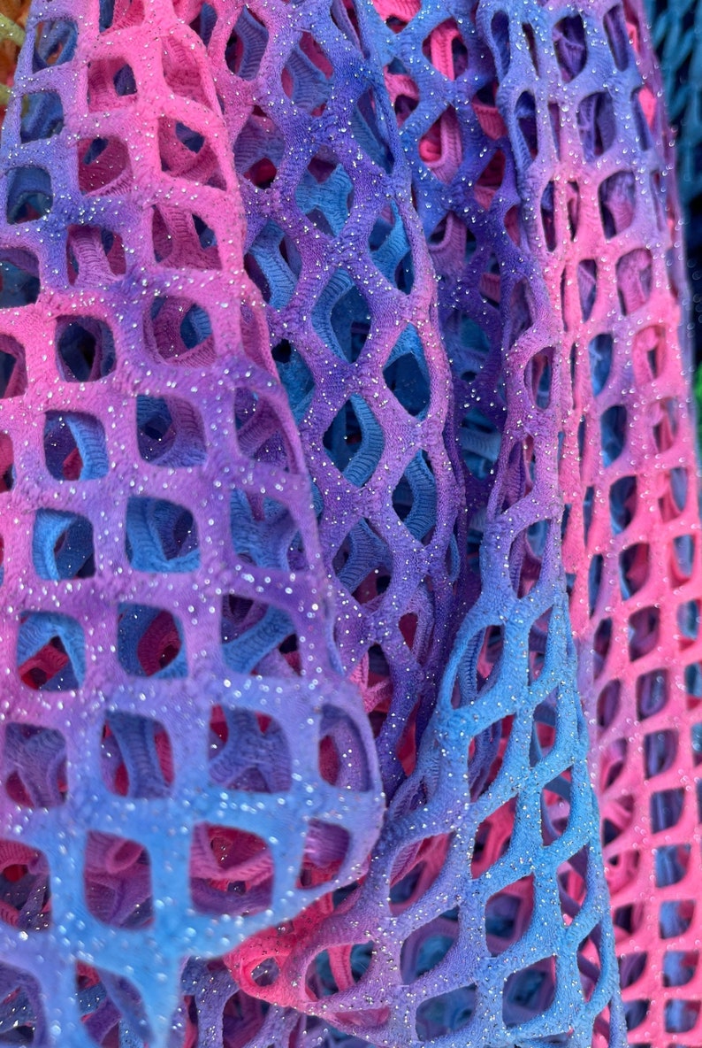 Tie Dye Fishnet With Glitter 4 Way Stretch 60 Wide Fabric - Etsy
